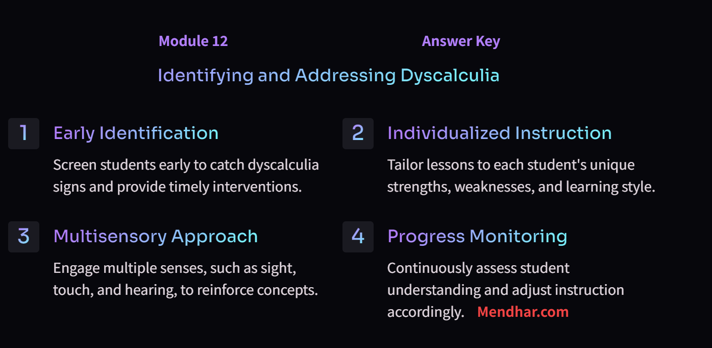 Dyscalculia: Teaching Strategies-Module 12