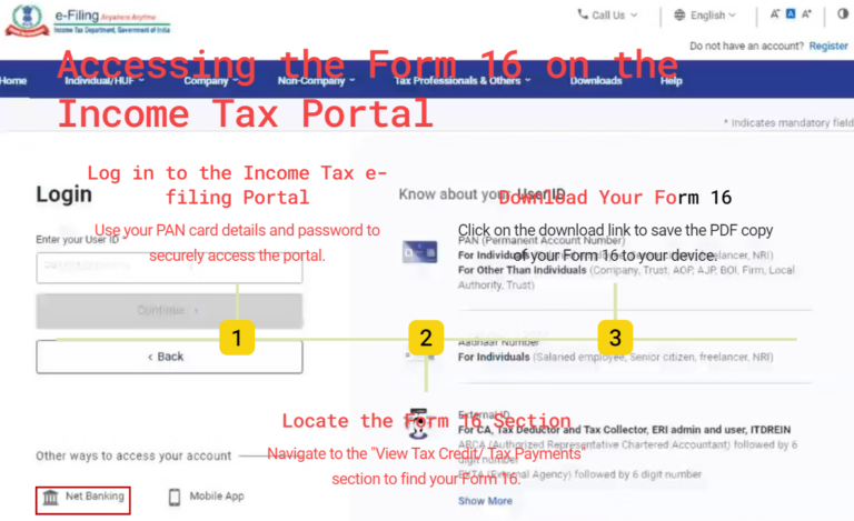 How to Download Form 16 for ITR AY 2024-25